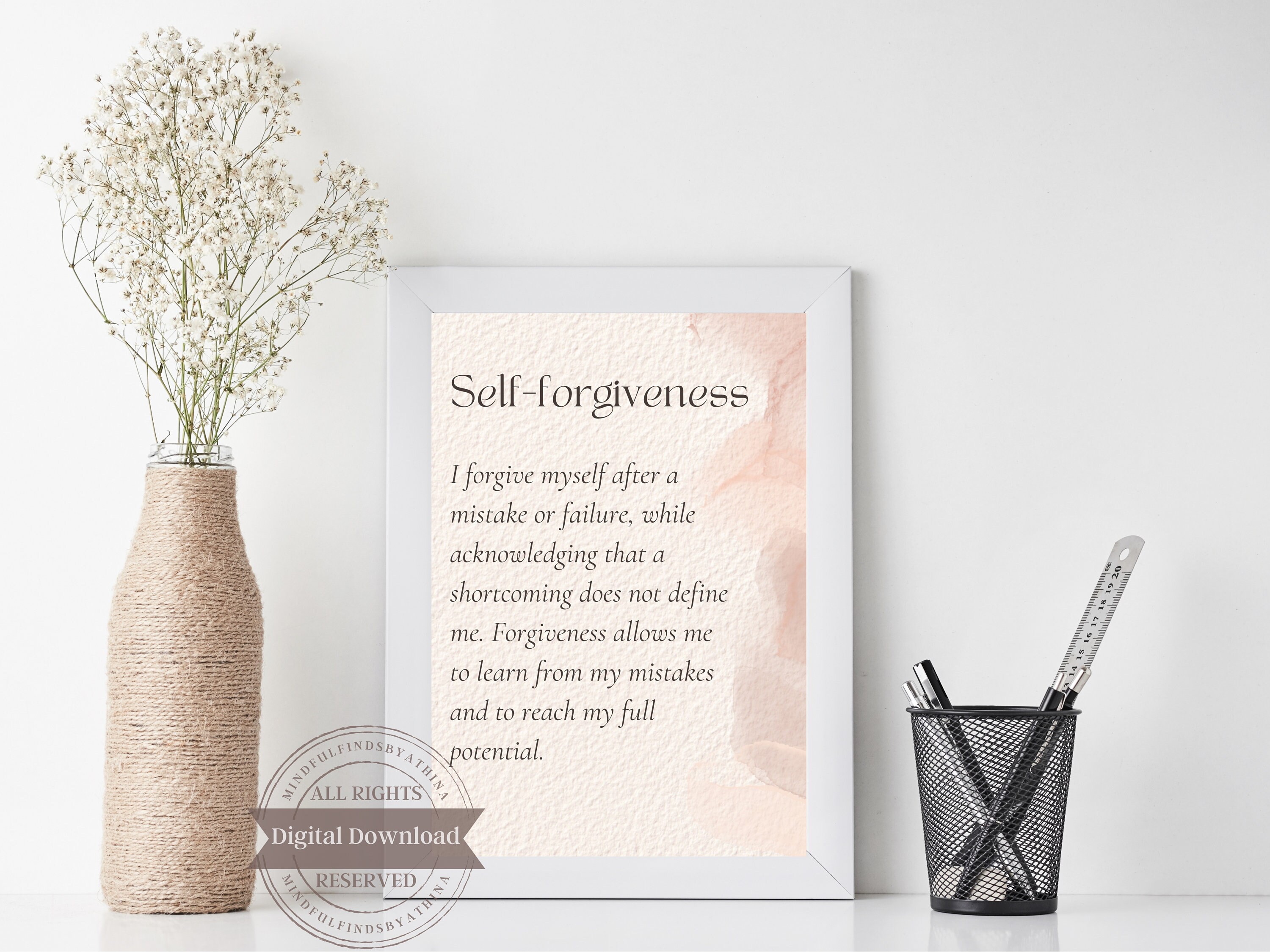 Self-forgiveness Wall Art Printable, Mental Health, Counselor Office ...