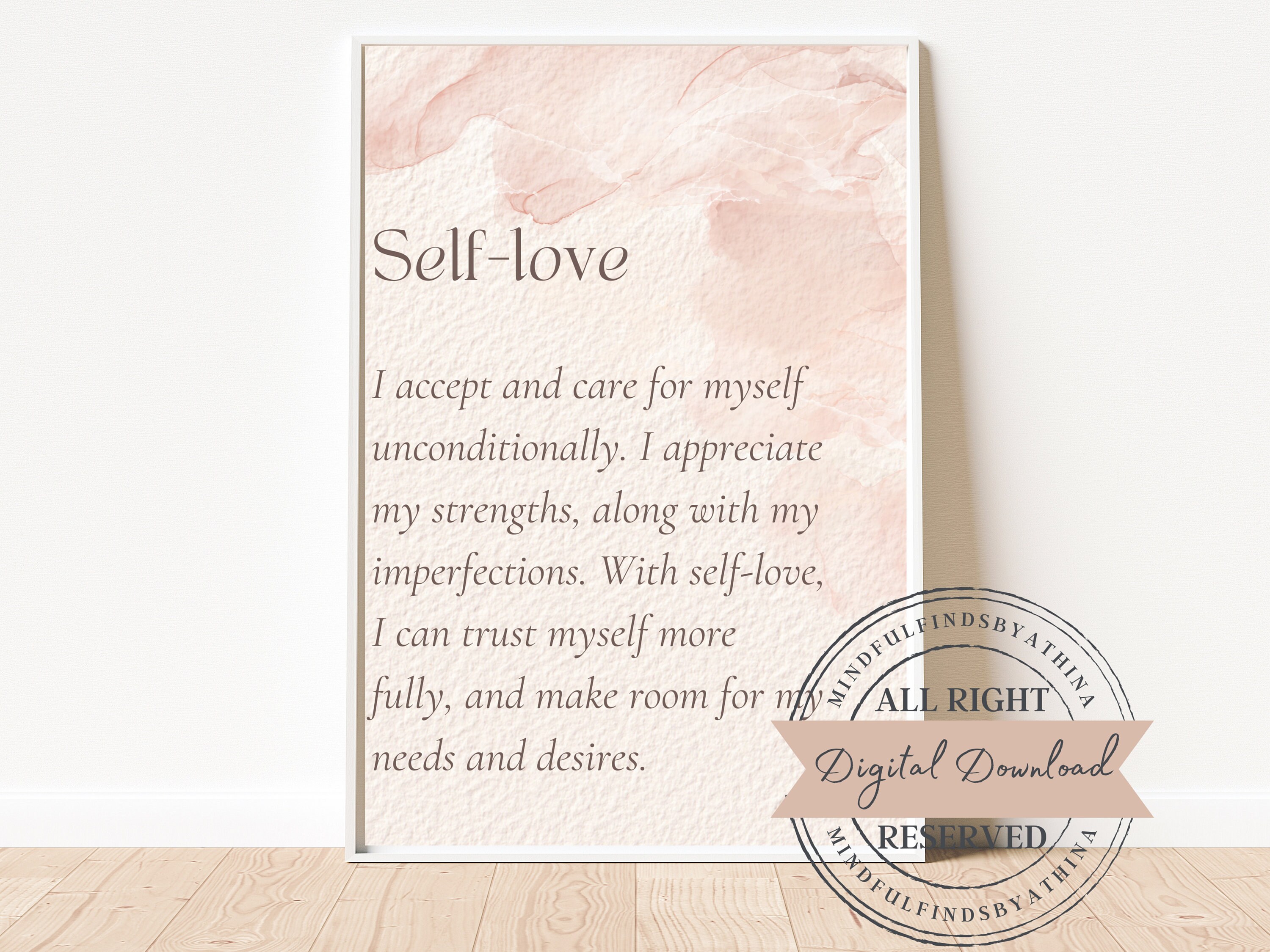 Self-love Wall Art Printable, Counselor Office Decor, Mental Health ...