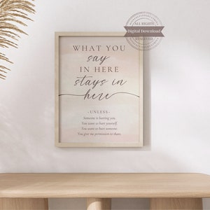 Confidentiality Poster Printable| What You Say Stays in Here |digital ...