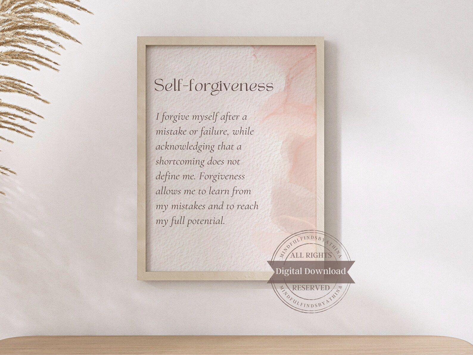 Self-forgiveness Wall Art Printable, Mental Health, Counselor Office ...