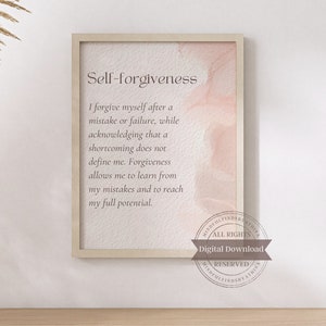 Self-forgiveness Wall Art Printable, Mental Health, Counselor Office ...