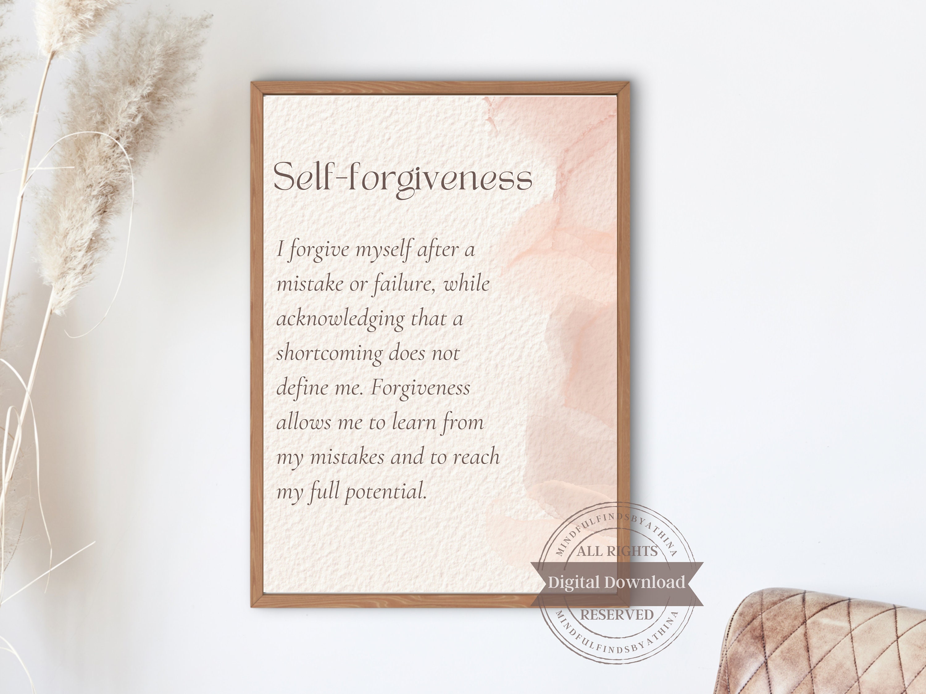 Self-forgiveness Wall Art Printable, Mental Health, Counselor Office ...