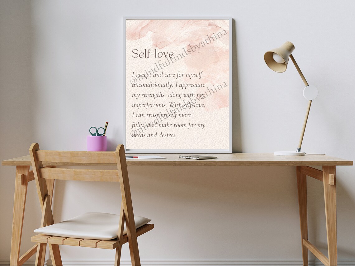 Self-love Wall Art Printable, Counselor Office Decor, Mental Health ...