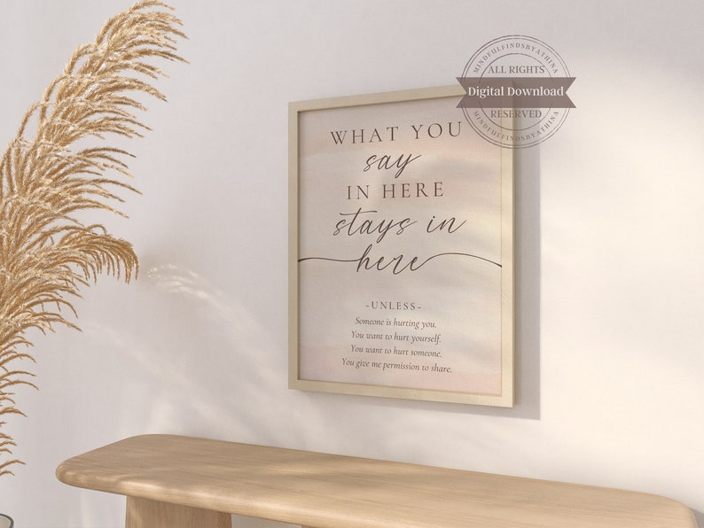 Confidentiality Poster Printable| What You Say Stays in Here |digital ...