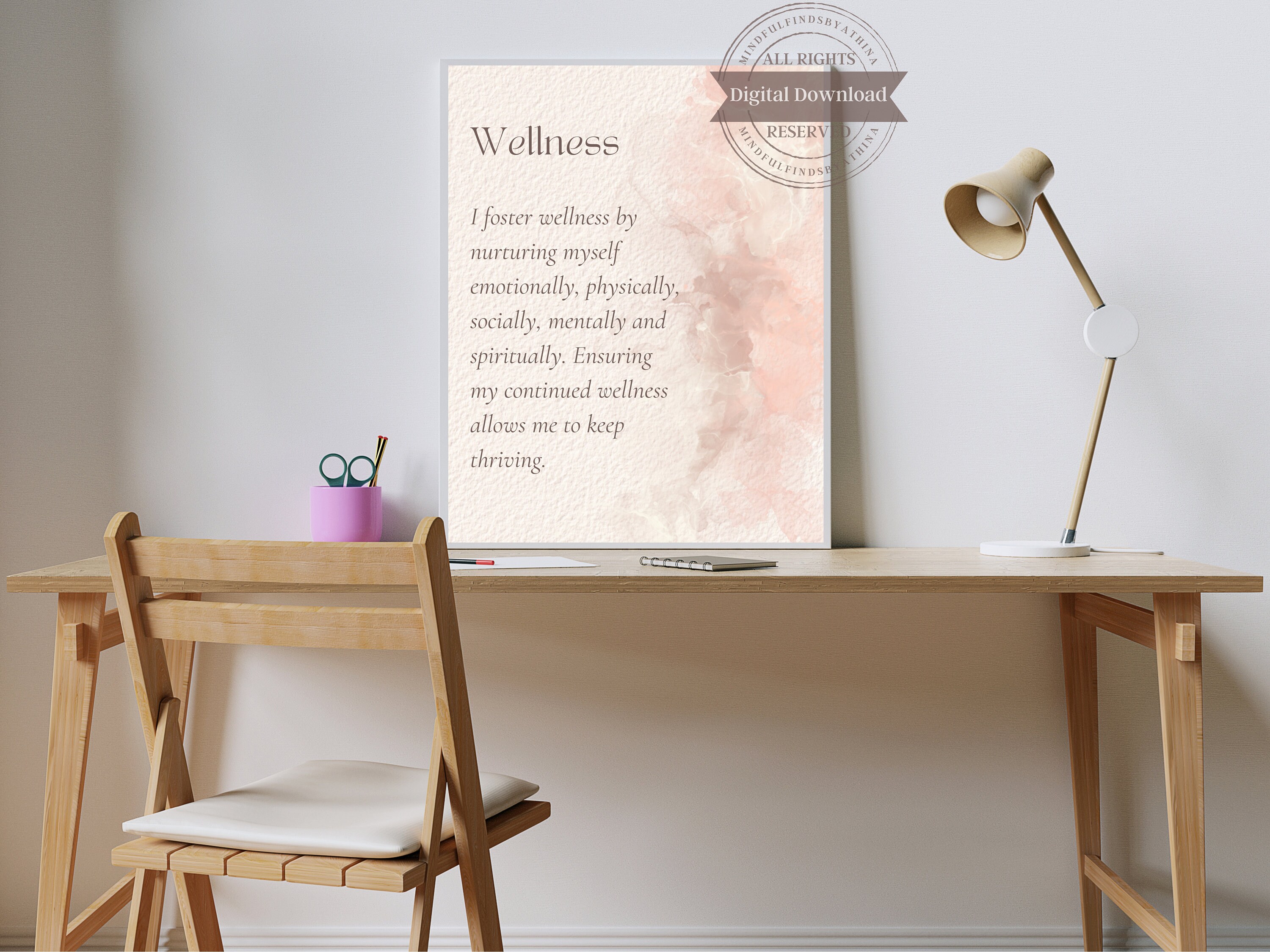 Wellness Definition Wall Art Printable | Instant Digital Download ...
