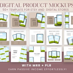 PLR and MRR Digital Product Mockups Template 50 Digital Planner ...