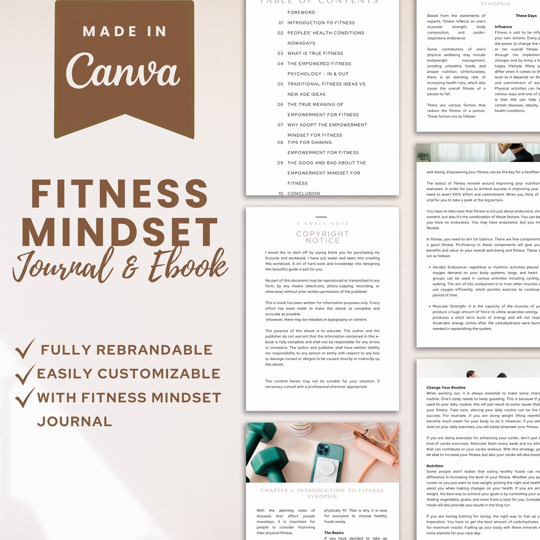 Fitness Ebook & Journal Template | Personal Training Coach Resources ...