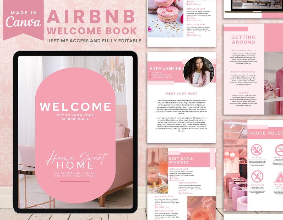 Editable Airbnb Welcome Book Template | Vacation Rental Guide | Modern ...