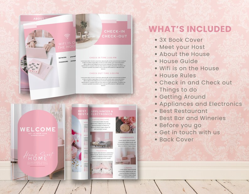 Editable Airbnb Welcome Book Template | Vacation Rental Guide | Modern ...