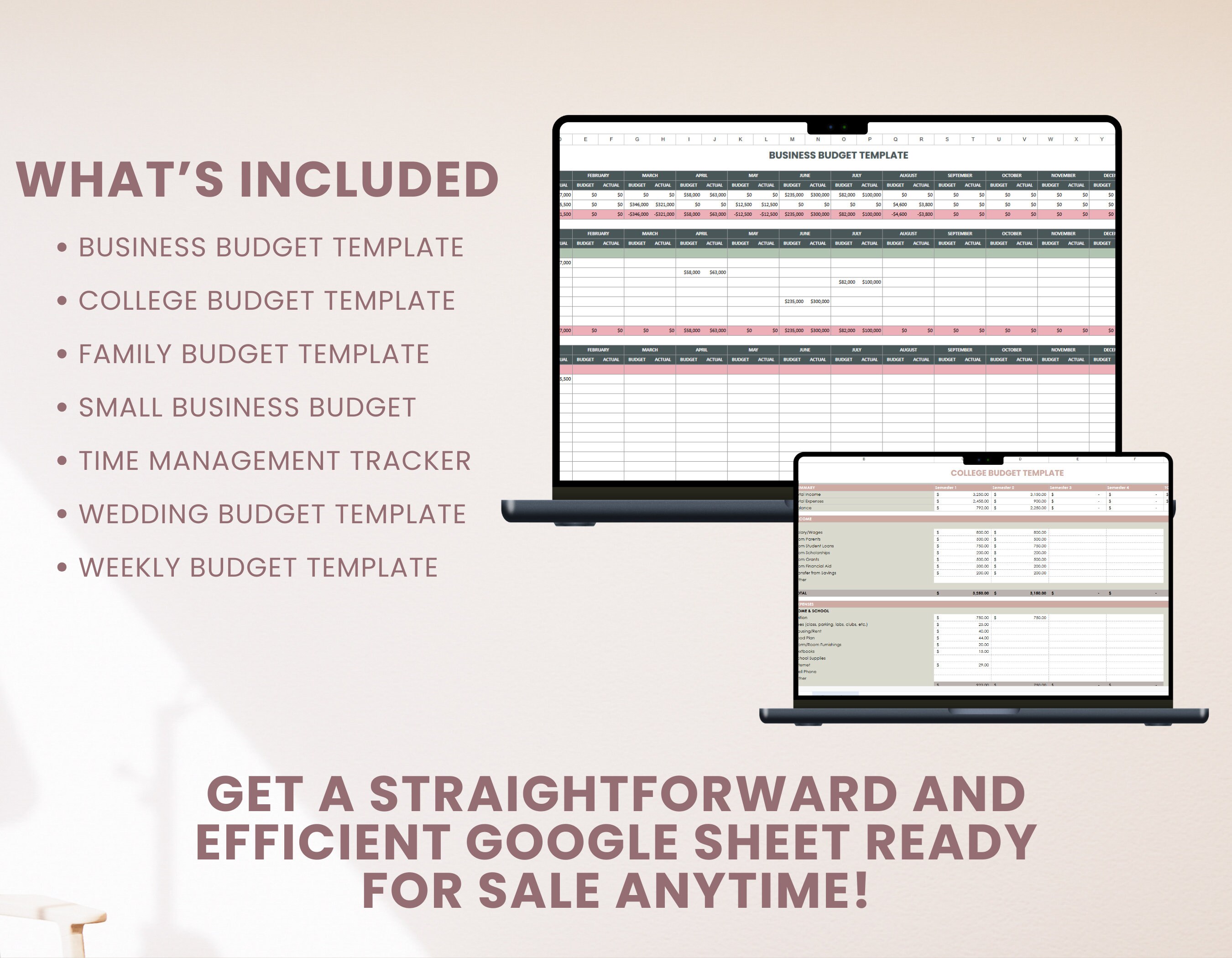 PLR and MRR Spreadsheet Templates Bundle | Google Sheets Budget ...