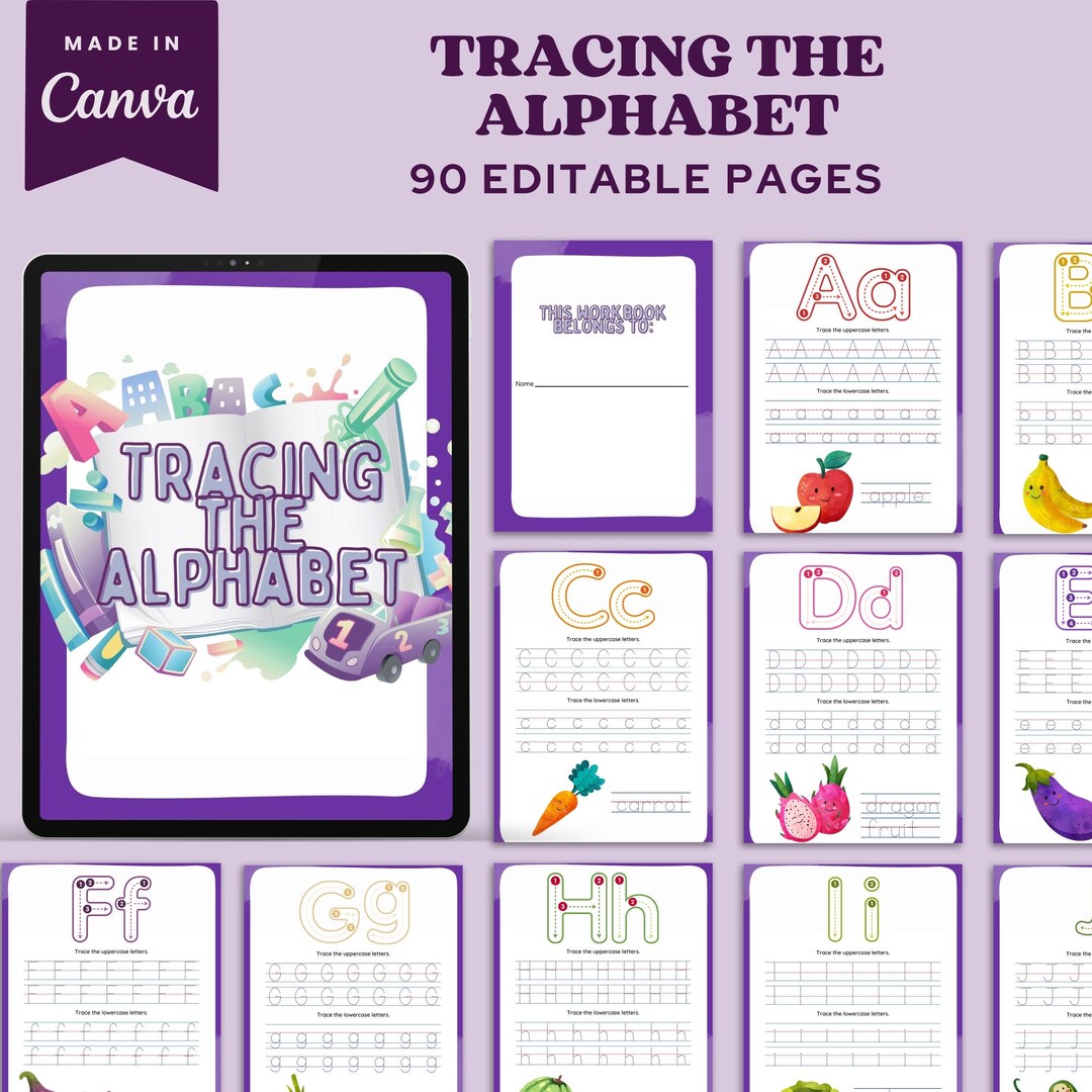 ABC Tracing Coloring Book for Kids, Letter Tracing Fun, Printable ...