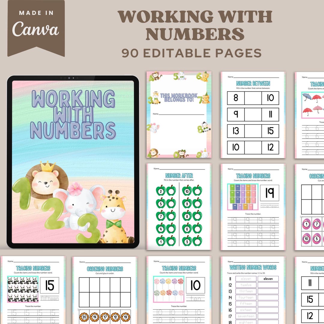 Numbers Coloring Book for Kids, Fun Math Activities, Printable ...