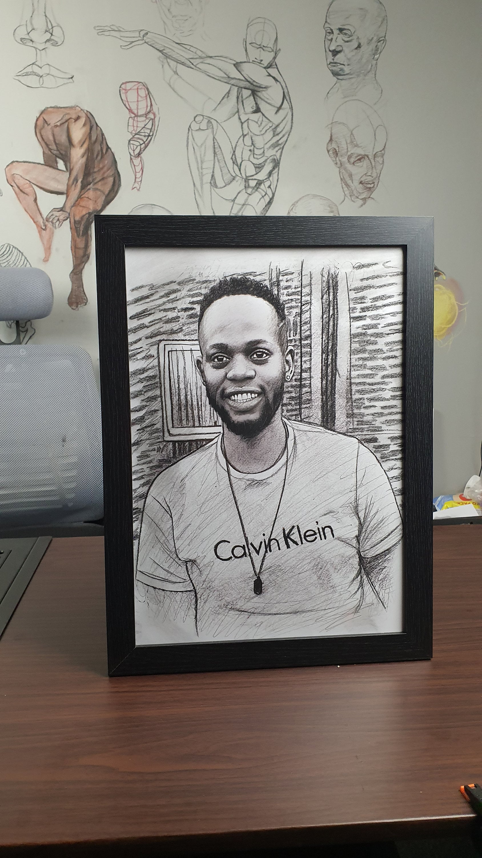 Custom Charcoal Portrait From Photo, Handmade Personalised Realistic ...