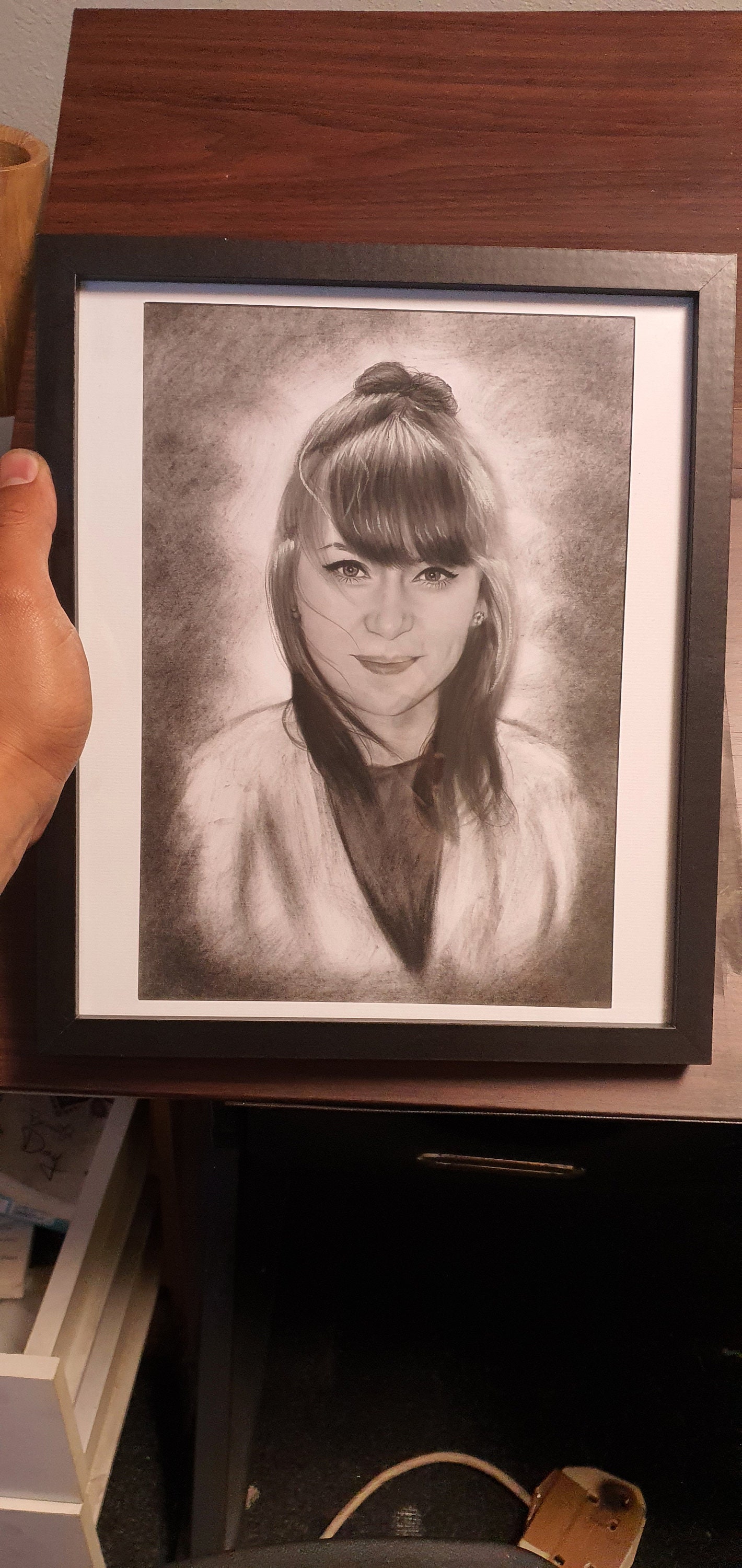 Custom Charcoal Portrait From Photo, Handmade Personalised Realistic ...