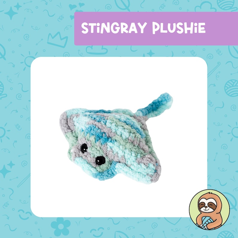 Stingray Plush | Crochet Amigurumi | Ocean Ray Plushie | Handmade ...