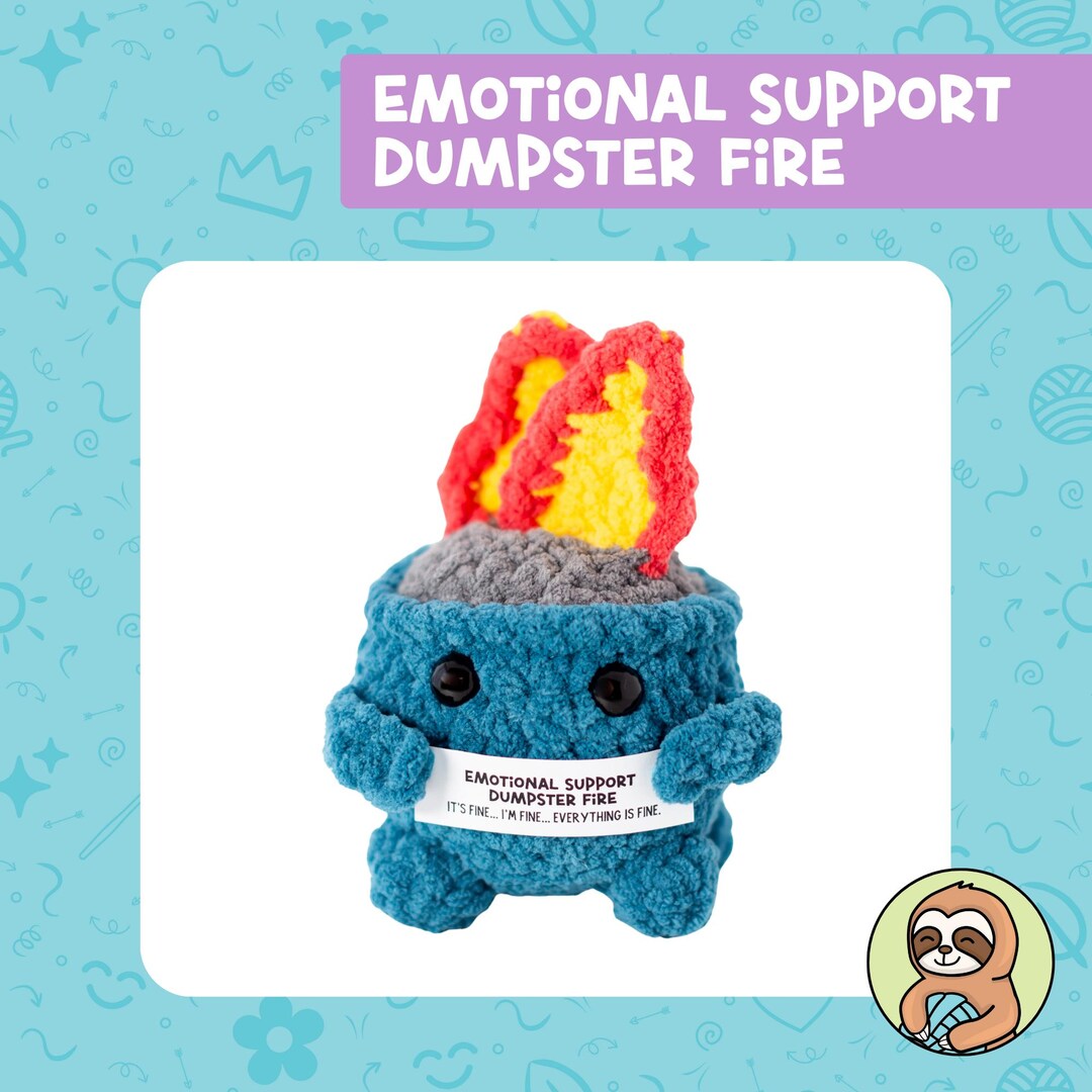 Emotional Support Dumpster Fire | Crochet Amigurumi | Handmade Stuffed ...