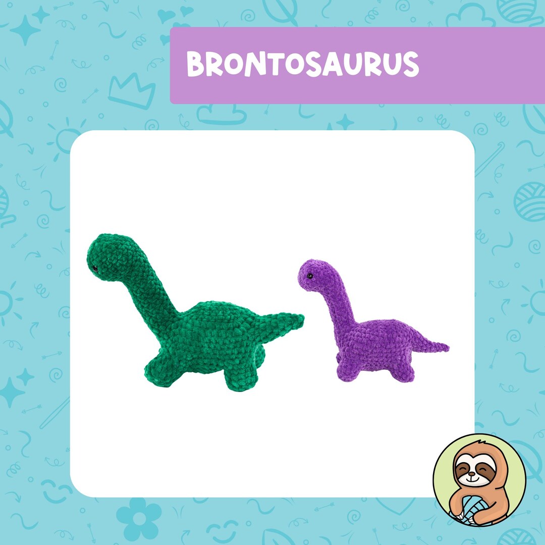 Brontosaurus Plush | Crochet Amigurumi | Bronto Dinosaur Plushie ...