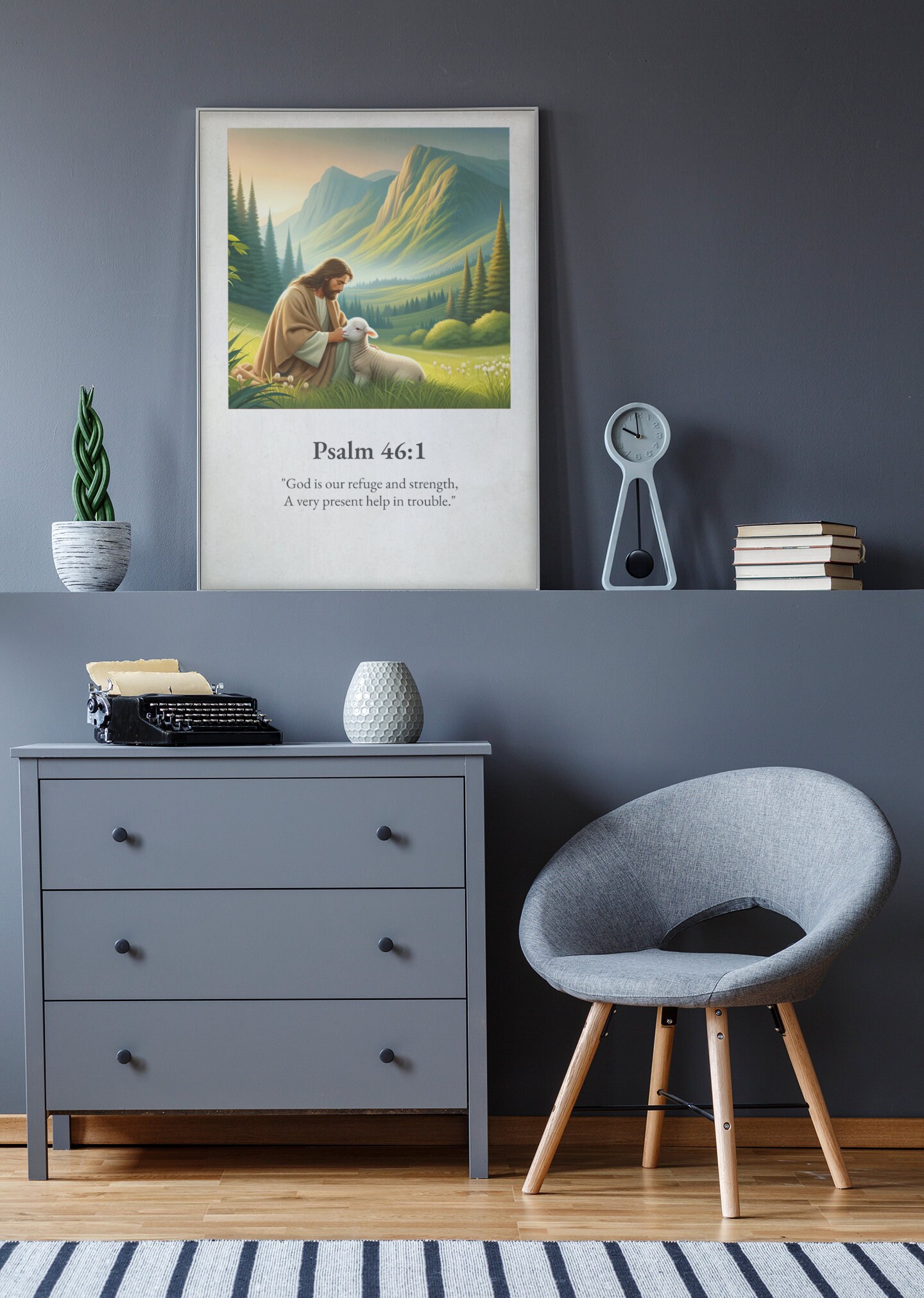 Christian Bible Art / Psalm 46:1 Bible Verse Print / Jesus Canvas Art ...