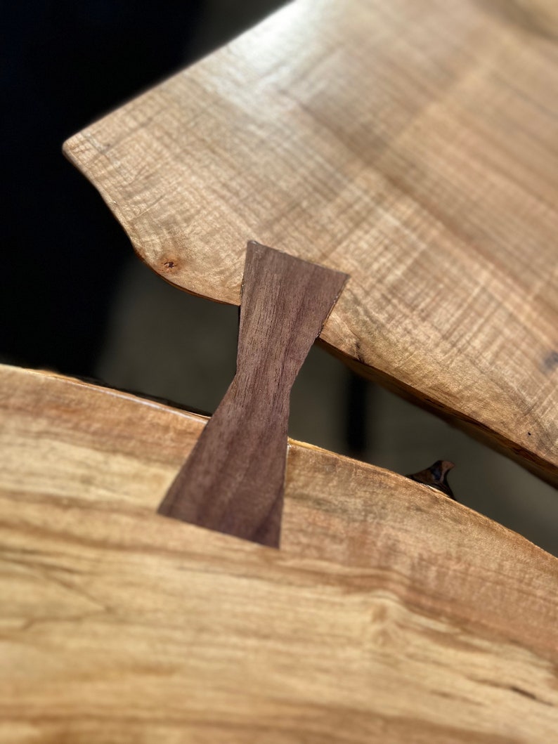 Beautiful Handmade Live Edge Maple Dining Table With Custom Walnut Legs ... Beautiful Handmade Live Edge Maple Dining Table With Custom Walnut Legs ...