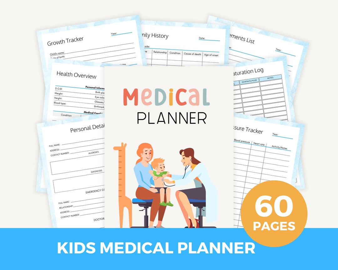 Kids Medical Planner Bundle, Kids Medical Records Organizer, Medical ...