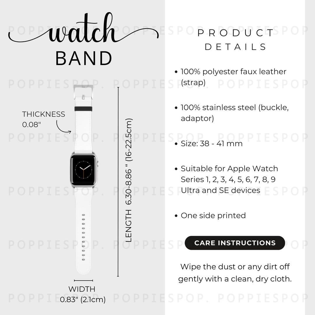 38-41mm Watch Band Size Chart, Smart Watch Band Size Guide, Watch Band ...
