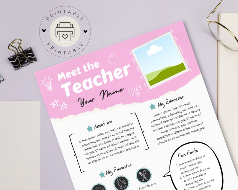 Editable Meet the Teacher Template, Back to School Handout, Parent ...