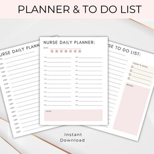Nurse to Do List, Nurse Daily Planner, Nurse Hourly Planner, Nurse ...