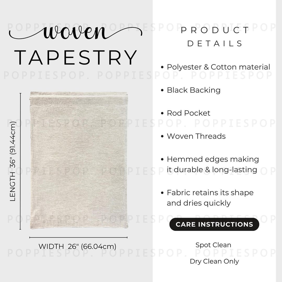 Woven Tapestry Size Chart, Woven Wall Hanging Size Chart Care, Woven ...