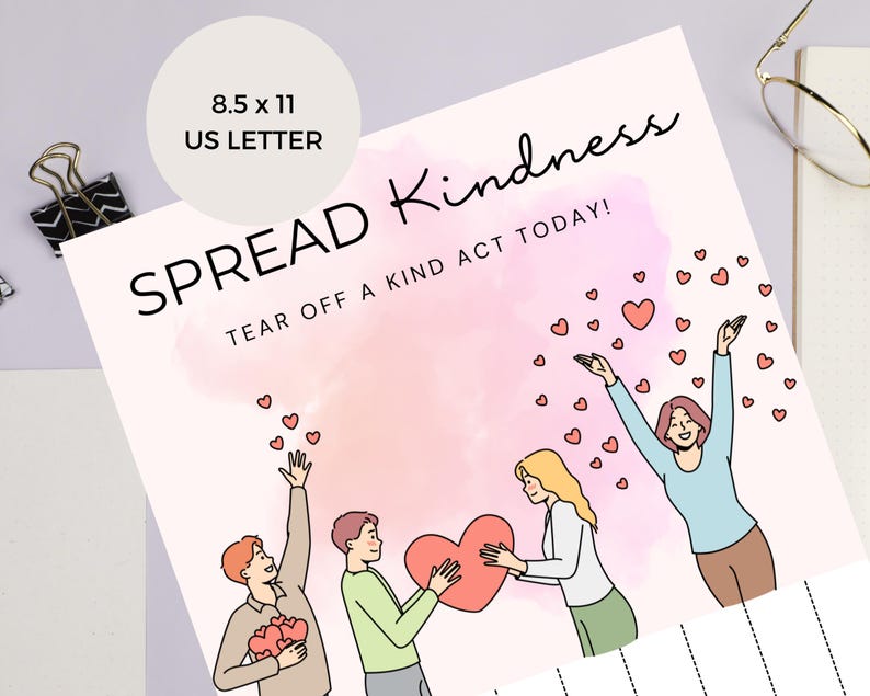 Printable Spread Kindness Tear off Flyer, Random Acts of Kindness, Pay ...