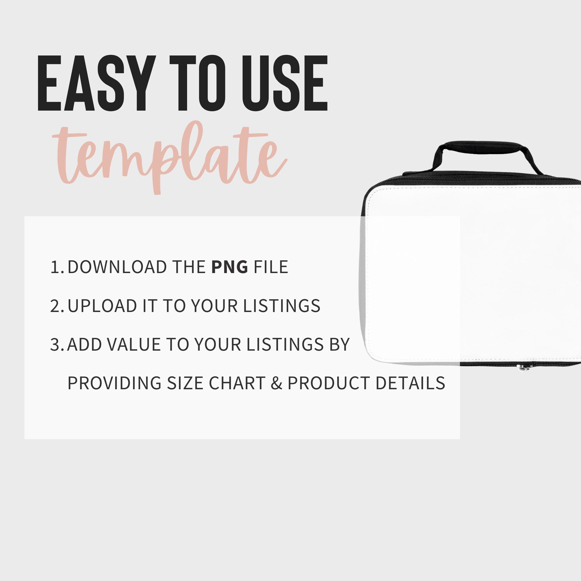 Lunch Bag Size Chart, Lunch Bag Care Card, Lunch Box Size Guide, Kids ...