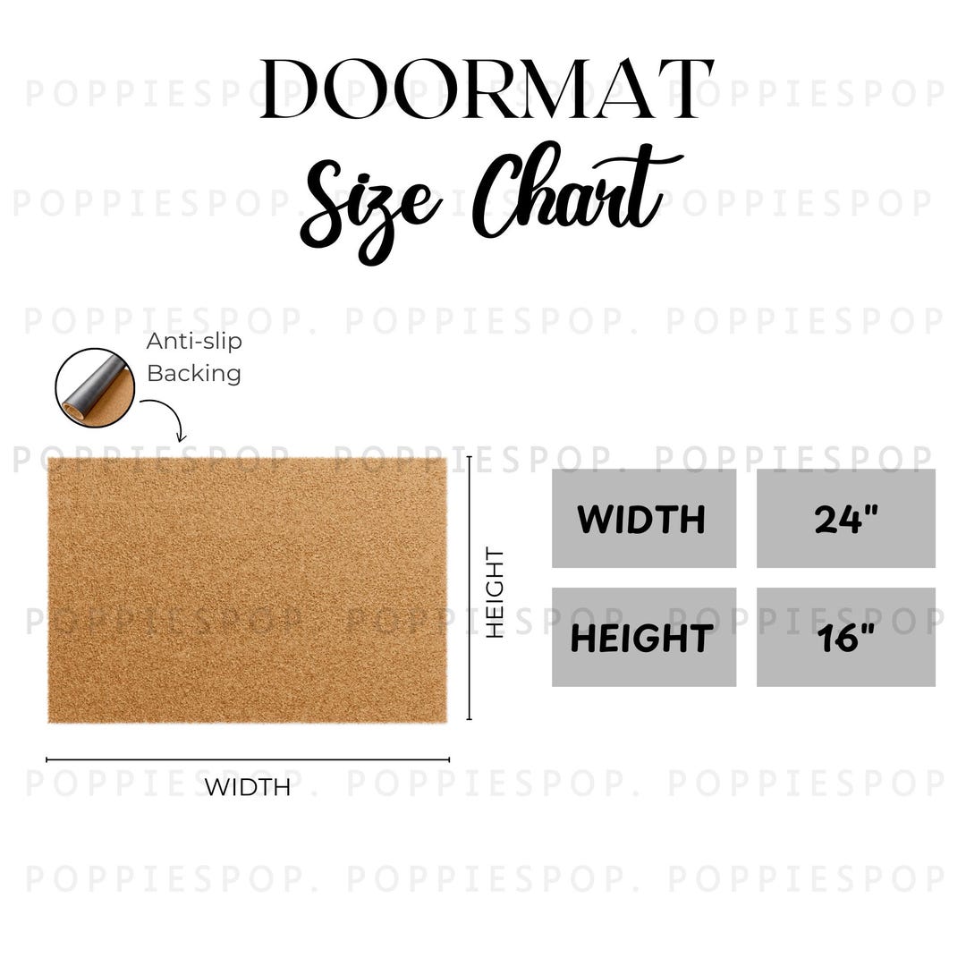 Doormat Size Chart, Doormat Mockup, Doormat Care Card, Doormat Washing ...