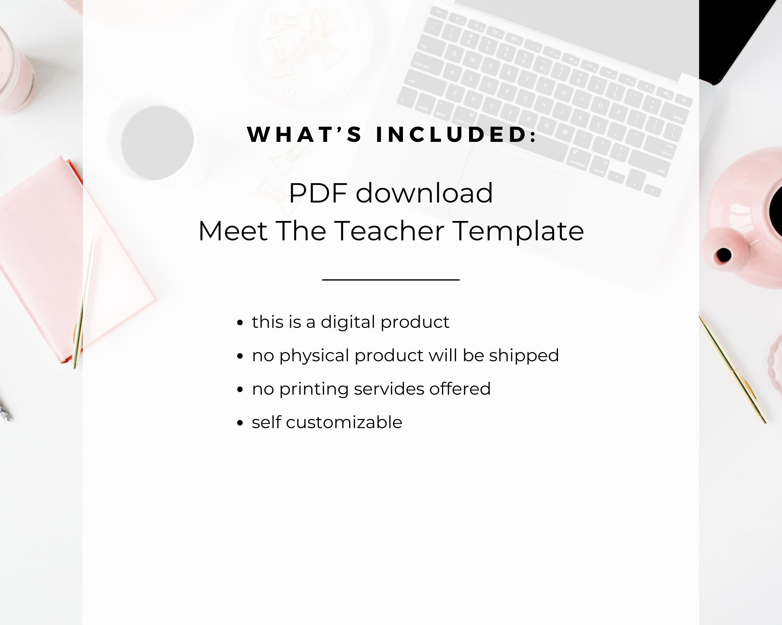 Editable Meet the Teacher Template, Back to School Handout, First Day ...