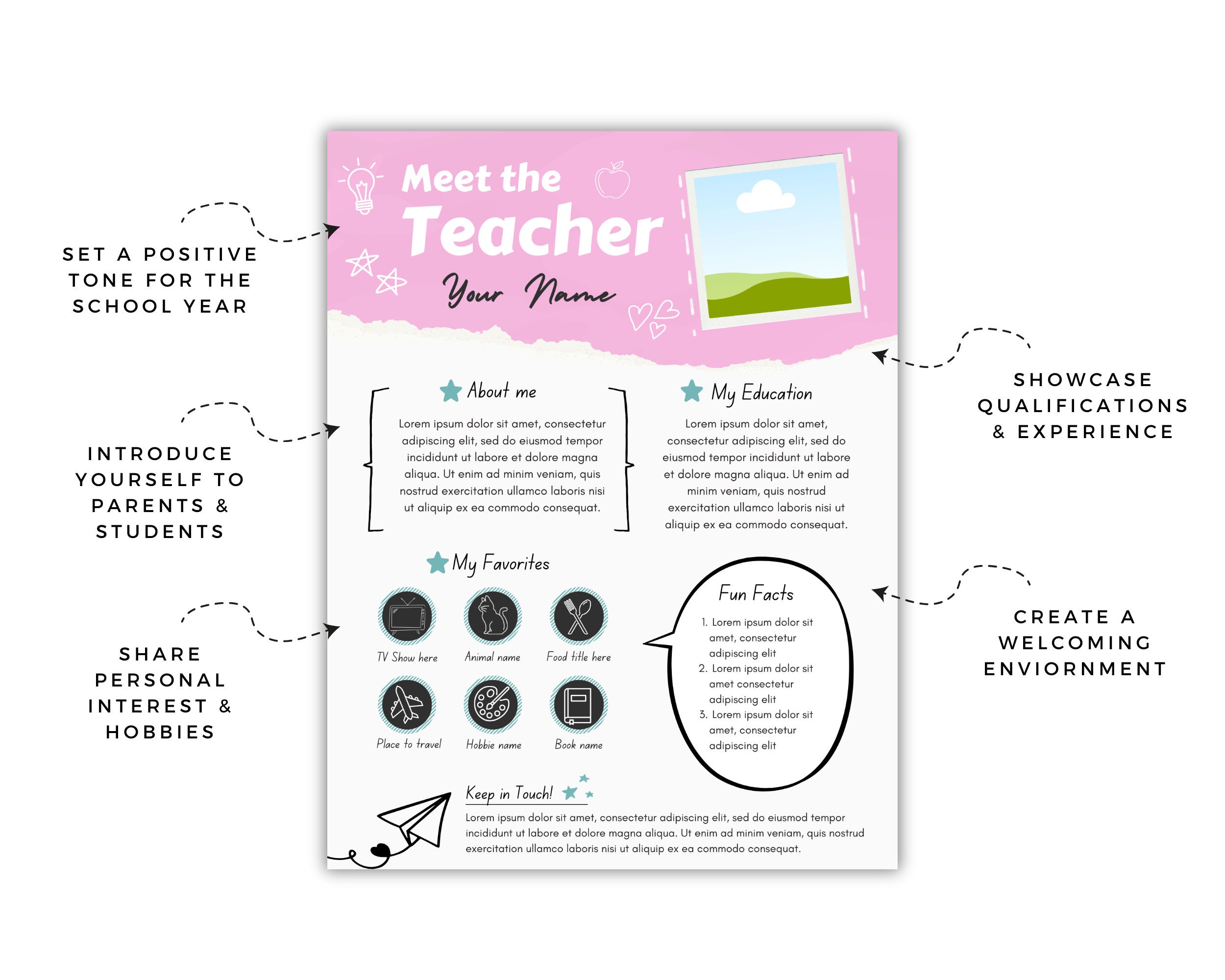 Editable Meet the Teacher Template, Back to School Handout, Parent ...