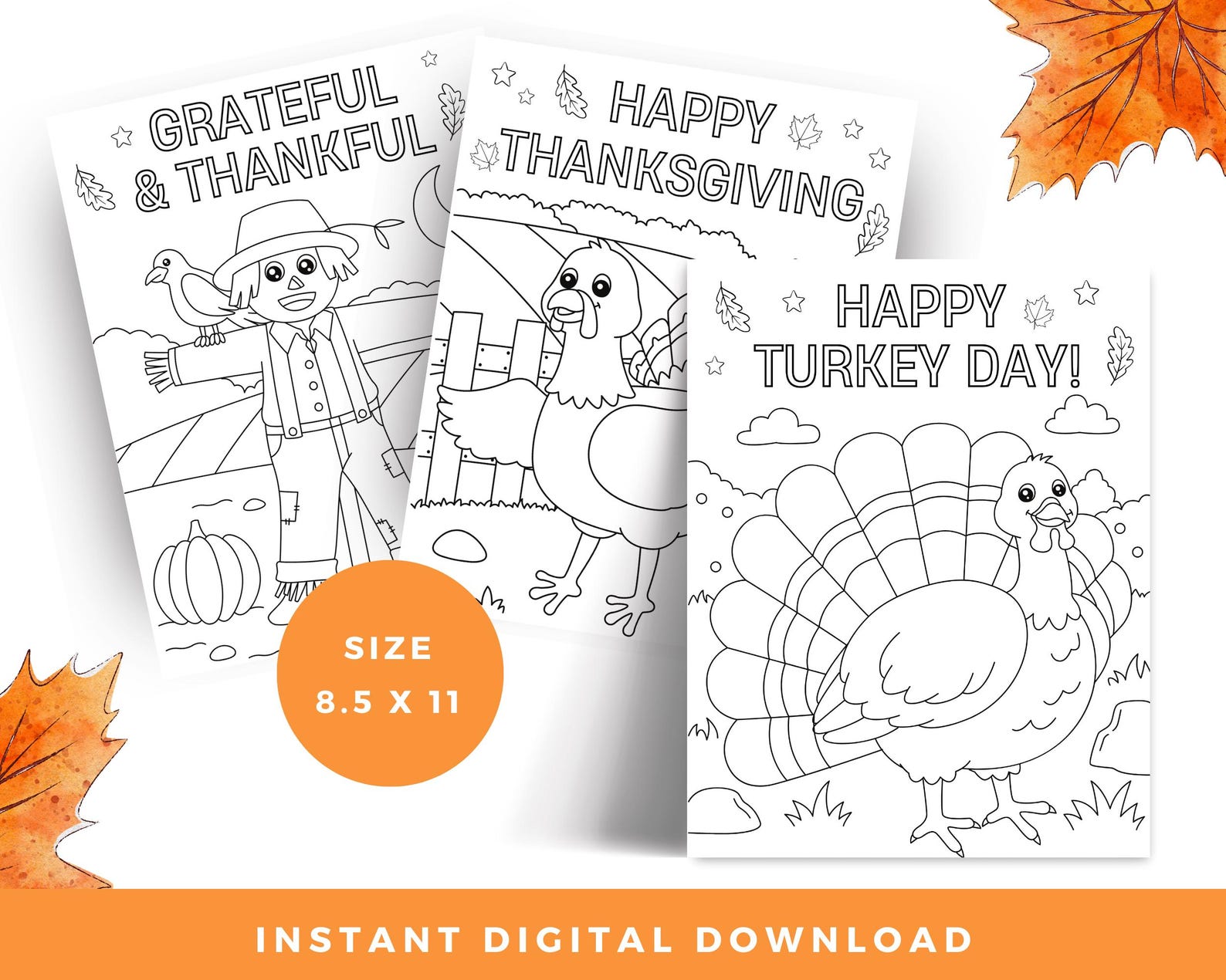 Thanksgiving Coloring Pages, DIY Coloring Thanksgiving, Fall Coloring ...