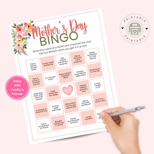 Mothers Day Bingo, Mother's Day Party Game, Mothers Day Games, Mothers ...