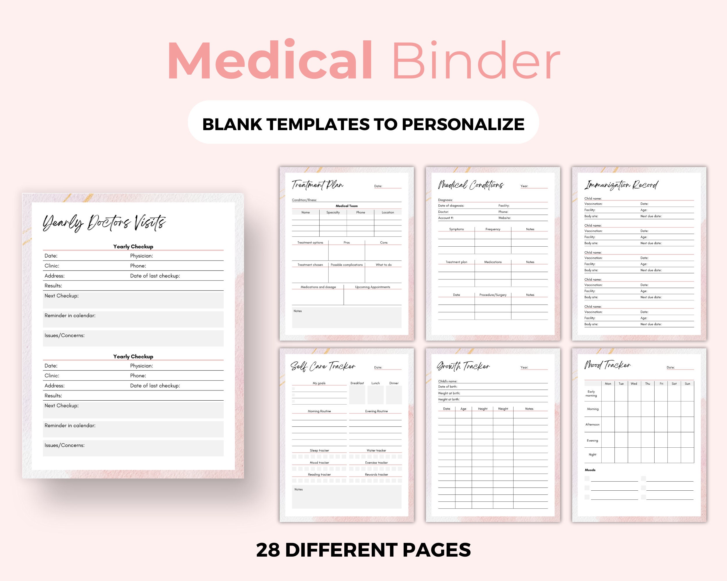 Minimalist Medical Binder Printable, Health Planner, Medical Organizer ...