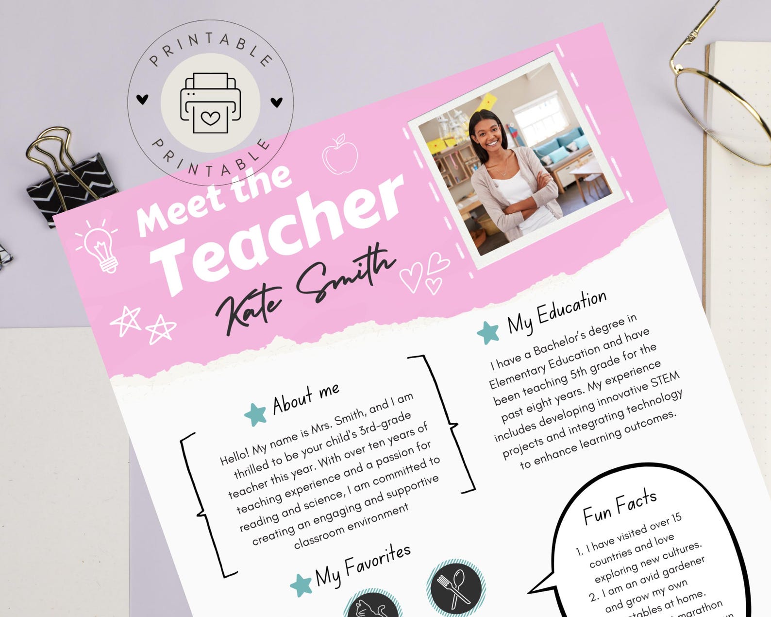 Editable Meet the Teacher Template, Back to School Handout, Parent ...