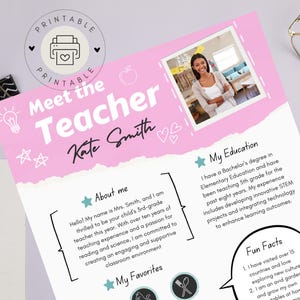 Editable Meet the Teacher Template, Back to School Handout, Parent ...