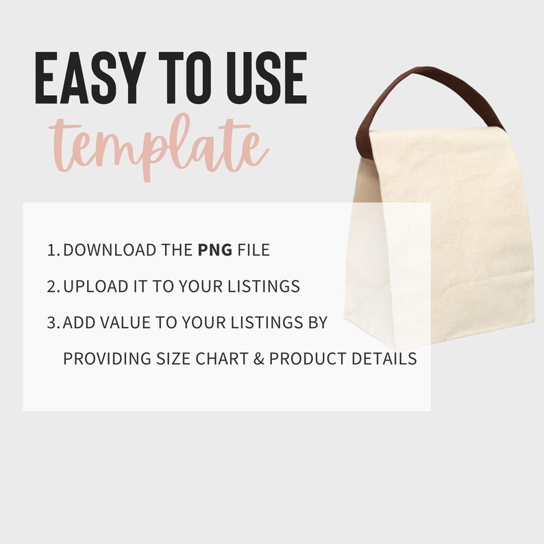 Canvas Lunch Bag Size Chart, Lunch Bag Care Card, Lunch Box Size Guide ...