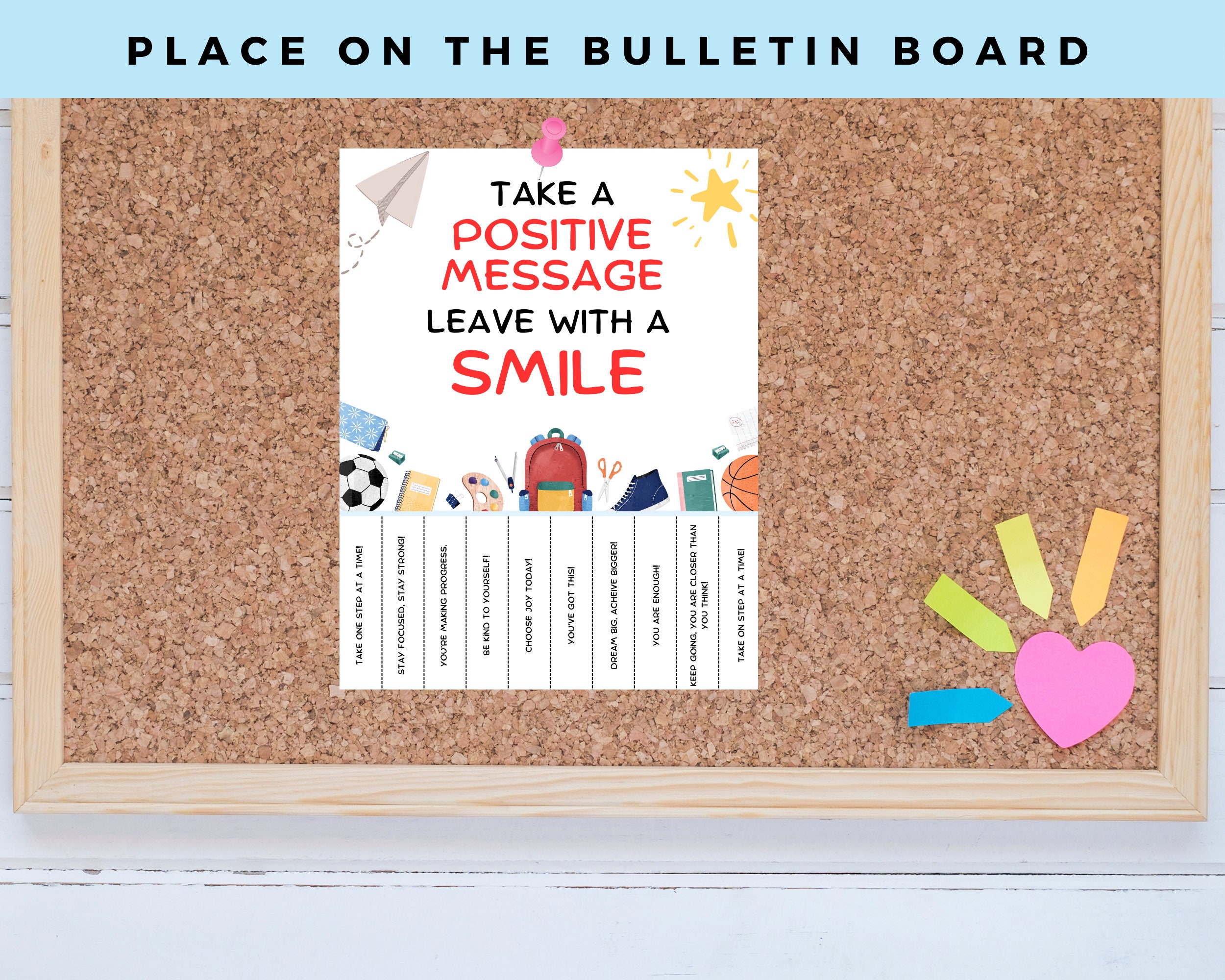 Printable School Positive Messages Tear off Flyer, School Counselor ...