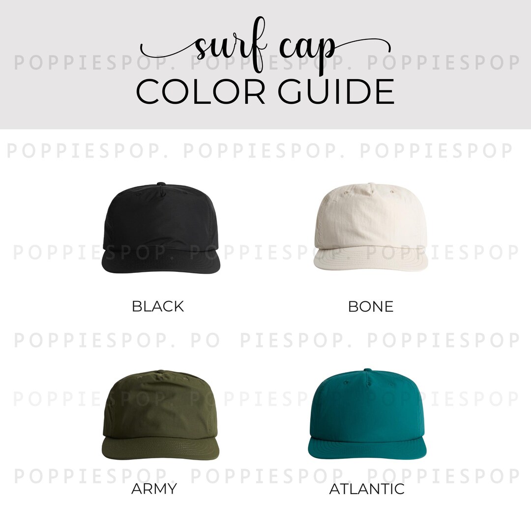 Surf Cap Color Guide, Surf Hat Color Chart, Printify Surf Cap, Beach ...