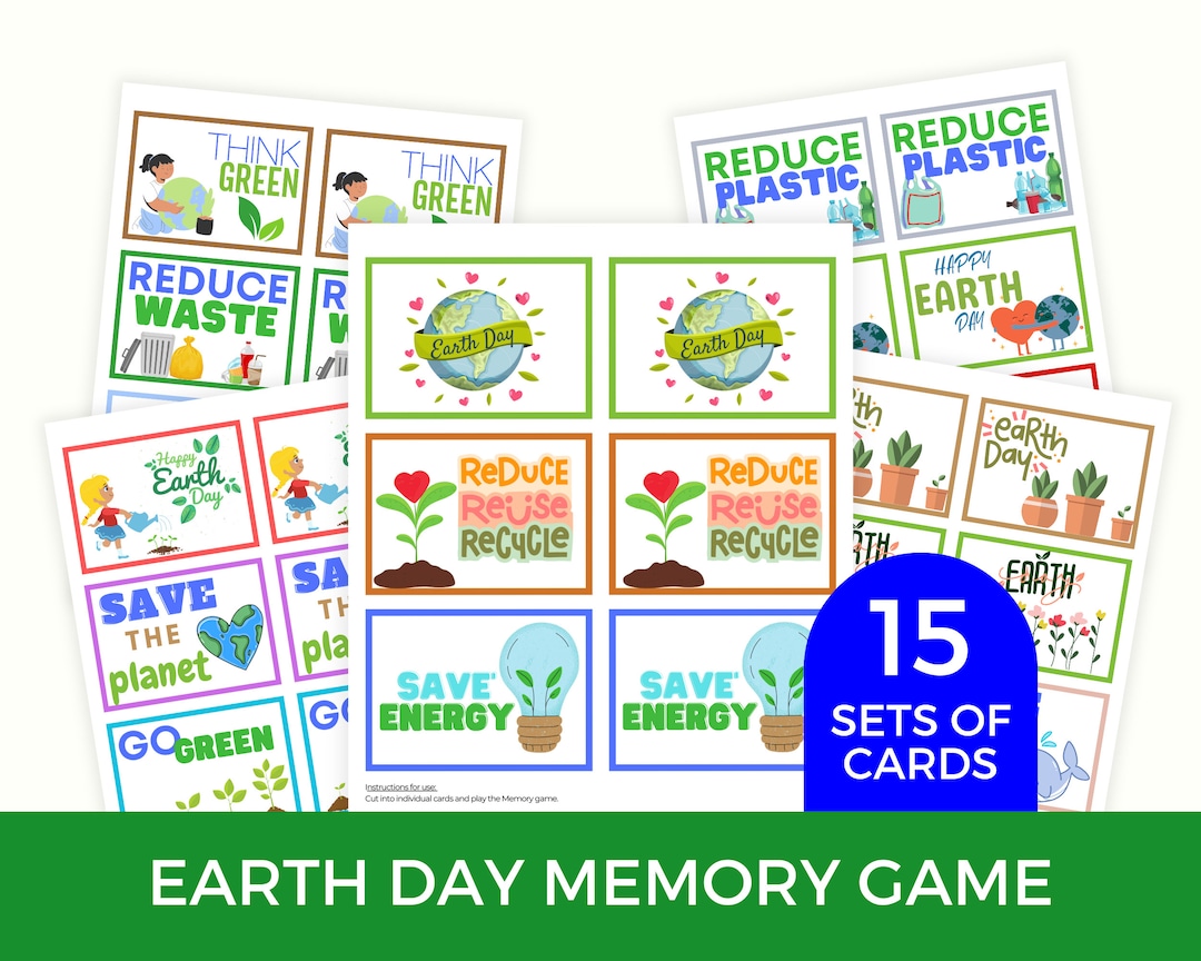Earth Day Memory Game, Earth Day Activity for Kids, Earth Day Printable ...