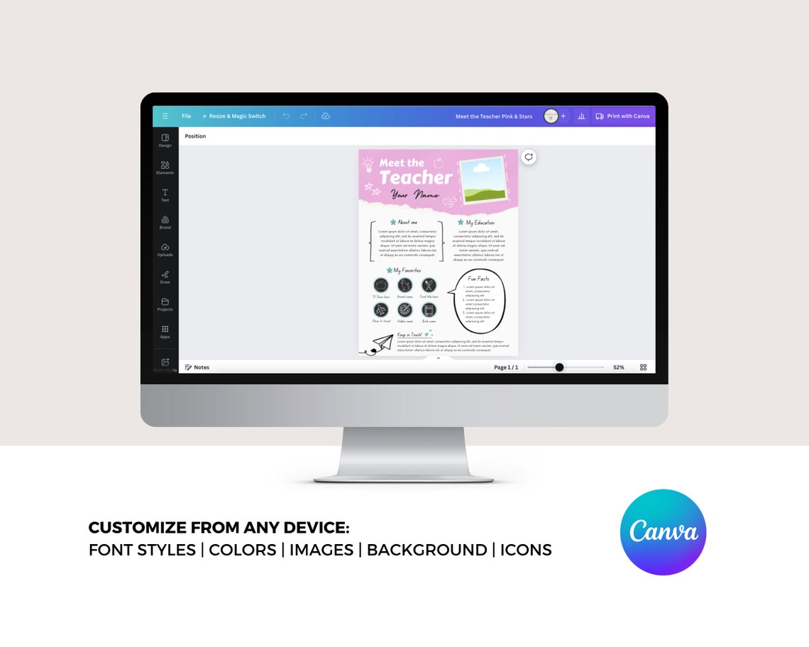 Editable Meet the Teacher Template, Back to School Handout, Parent ...