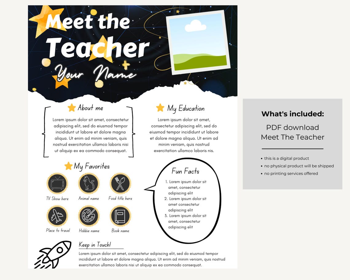 Editable Meet the Teacher Template, Back to School Handout, First Day ...
