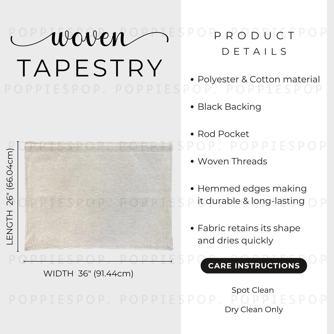 Woven Tapestry Size Chart, Woven Wall Hanging Size Chart Care, Woven ...