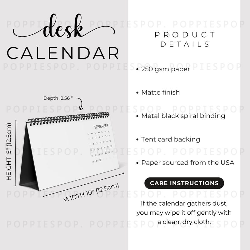 2026 Desk Calendar Pattern - Etsy