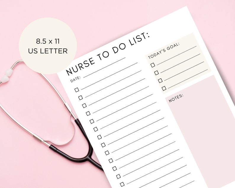 Nurse to Do List, Nurse Daily Planner, Nurse Hourly Planner, Nurse ...