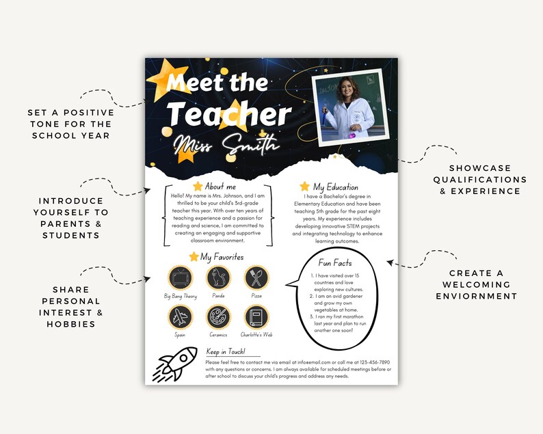 Editable Meet the Teacher Template, Back to School Handout, First Day ...