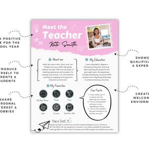 Editable Meet the Teacher Template, Back to School Handout, Parent ...