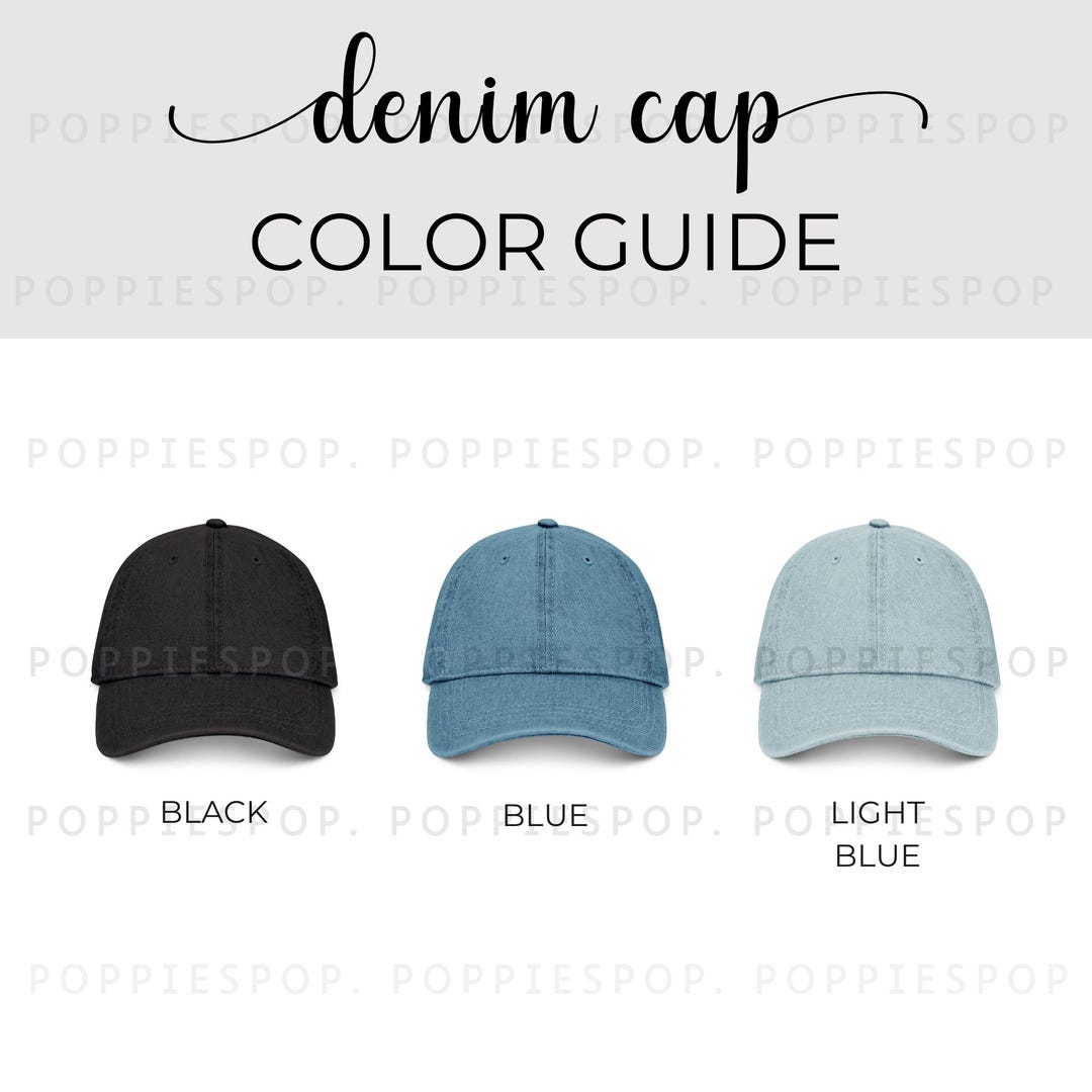 Denim Cap Color Guide, Denim Vintage Hat Color Chart, POD Color Chart ...